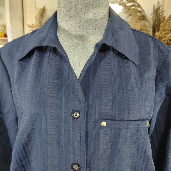 Carrol Reed | Tops | Carroll Reed 34 Sleeve Blouse Dark Blue Size 8 ...